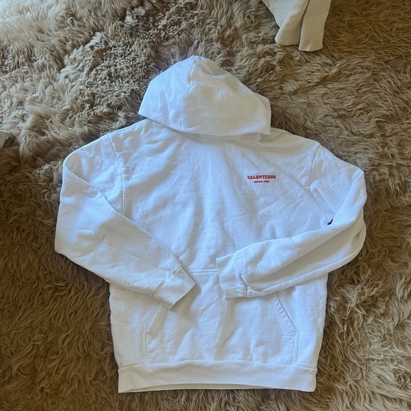 TALENTLESS | Tops | Talentless White Hoodie With Red Logo | Poshmark